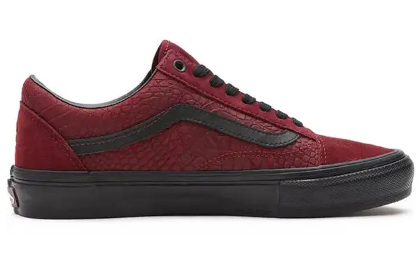 VANS Old Skool 'port Snakeskin' Casual Lace-up Sneakers - Black/red