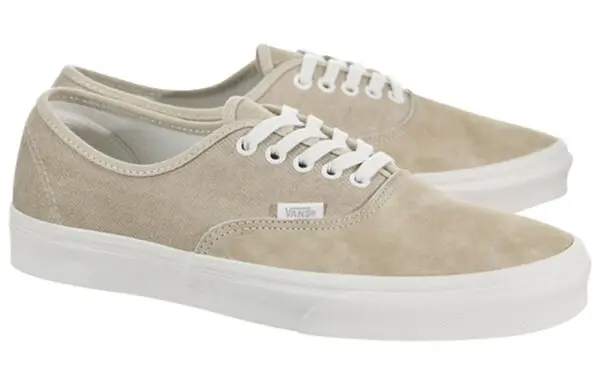 VANS Authentic Nubuck Washed Low Top Sneakers - Khaki
