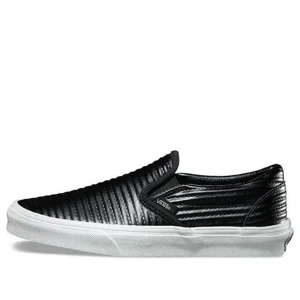 VANS Classic Slip-on Moto Leather Sneakers - Black