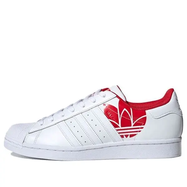 Adidas Superstar 'trefoil Print Scarlet - White
