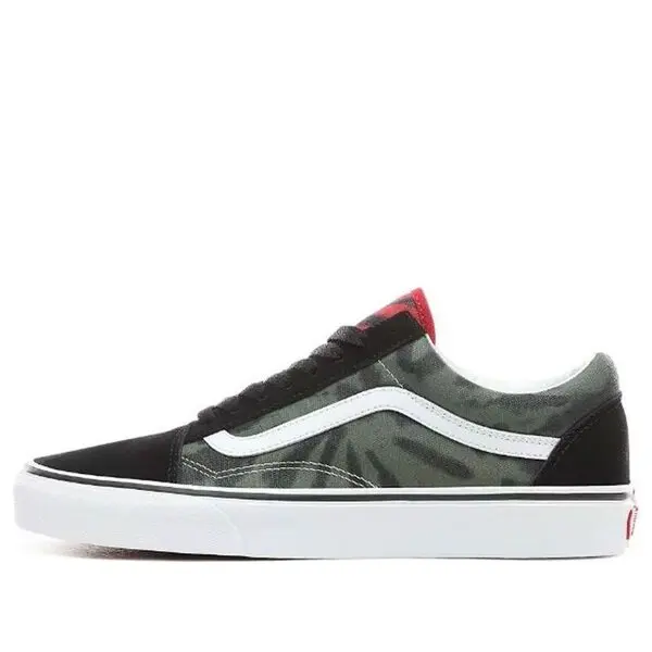 VANS Old Skool Tie & Dye Skate Shoes - Green/black/yellow