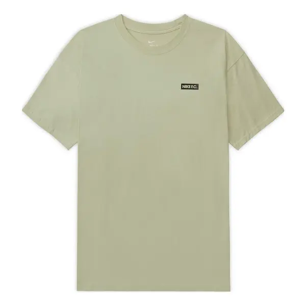 Nike Front And Back Logo Alphabet Printing Round Neck Soccer/football Short Sleeve Light Olive Green T-shirt - Default Color