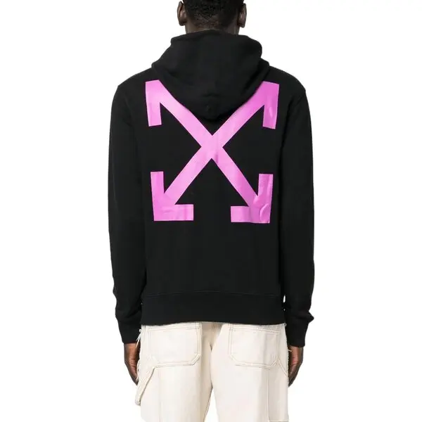Off-White Caravaggio Print Cotton Hoodie 'black Cyclamen