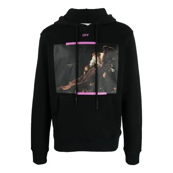 Off-White Caravaggio Print Cotton Hoodie - White