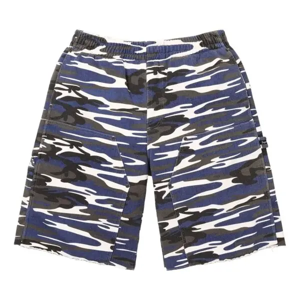 Supreme Ss26 Double Knee Painter Sweatshort - Blue Camo