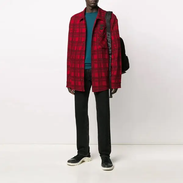 Off-White Ss20 Back Arrows Sketch Plaid Shirts Black