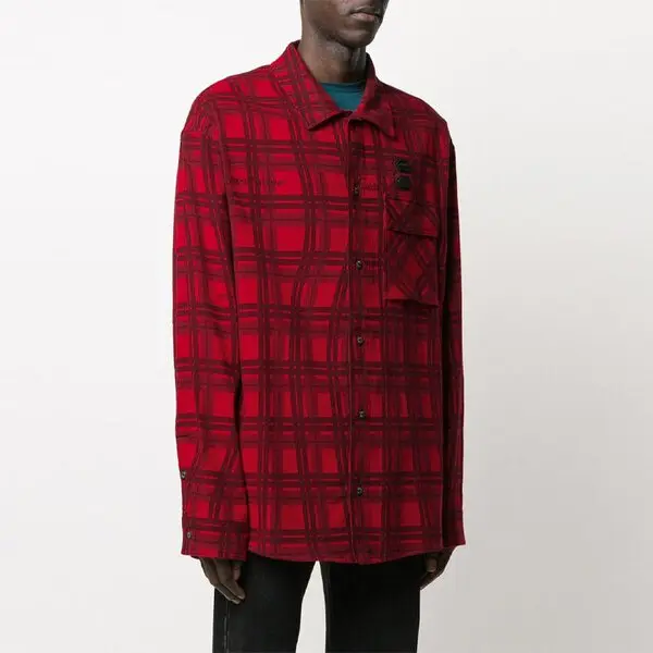 Off-White Ss20 Back Arrows Sketch Plaid Shirts Black