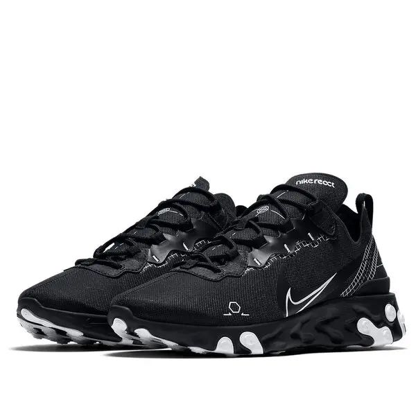 Nike React Element 55 'reverse Schematic' Sneakers - Black