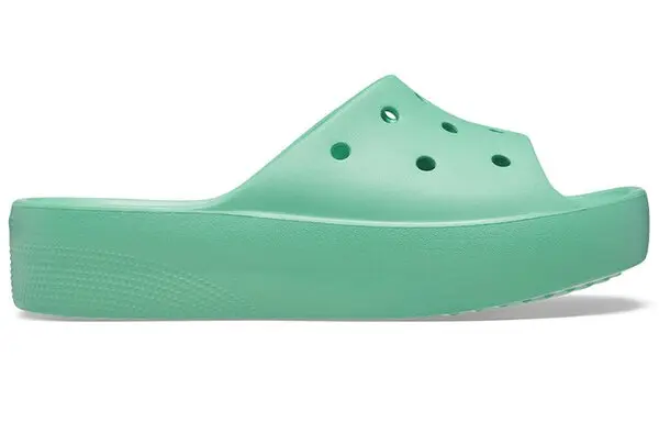 CROCS Classic Platform Slide Sandals - Green