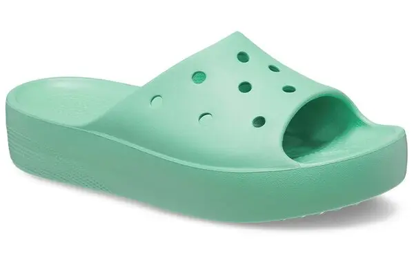 CROCS Classic Platform Slide Sandals - Green