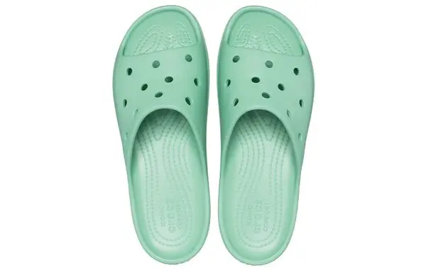 CROCS Classic Platform Slide Sandals - Green