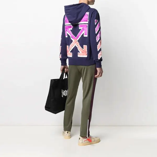 Off-White Diagonal Print Zip Hoodie