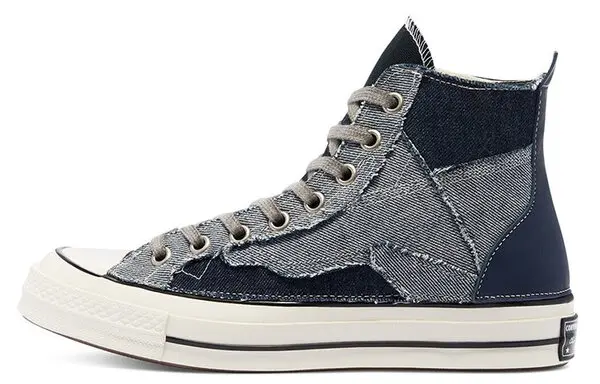 CONVERSE Chuck 70 Hi Denim Patchwork Sneakers - Blue/grey