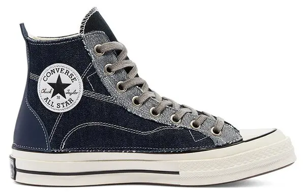 CONVERSE Chuck 70 Hi Denim Patchwork Sneakers - Blue/grey