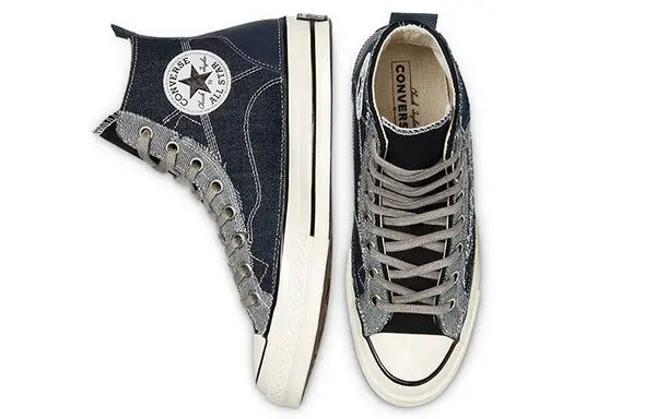 CONVERSE Chuck 70 Hi Denim Patchwork Sneakers - Blue/grey