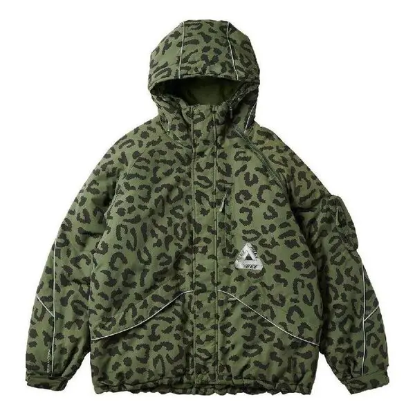 PALACE M-tech Hooded Jacket - Olive Cheetah