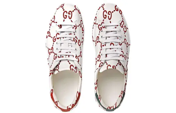 Gucci Ace Gg Print Sneakers - White