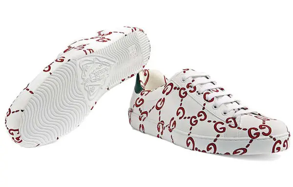 Gucci Ace Gg Print Sneakers - White