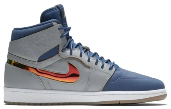 JORDAN 1 Nouveau "dunk From Above" High Top Sneakers - Grey/blue/yellow