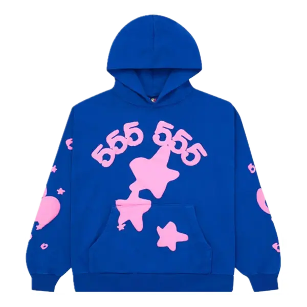 SP5DER Beluga Pullover Hoodie - Blue/pink