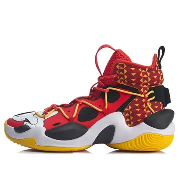 LI-NING Airstrike 6 High-top Basketball Sneakers - Red/yellow
