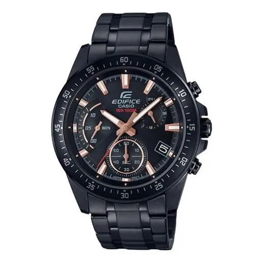 Casio Edifice Quartz Chronograph Watch With Sapphire Crystal - Black