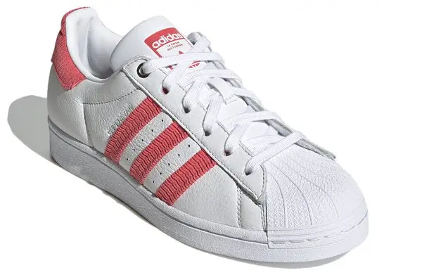 Adidas Superstar Corduroy Striped Sneakers - Light Red/white