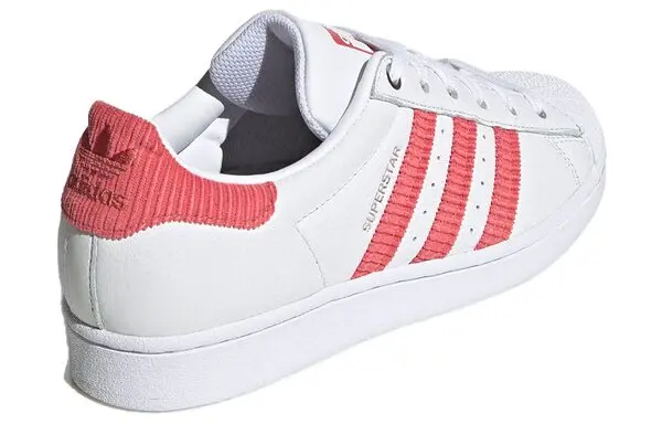 Adidas Superstar Corduroy Striped Sneakers - Light Red/white