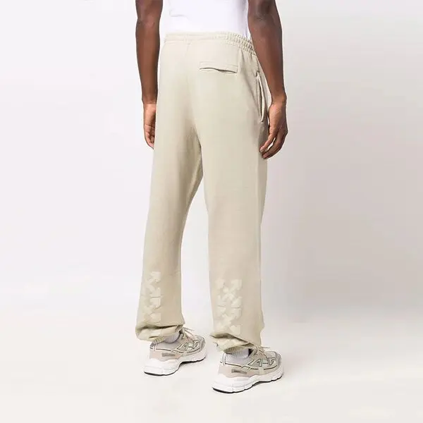 Off-White Fw21 Arrow Solid Color Bundle Feet Sports Pants/trousers/joggers Loose Fit - Khaki