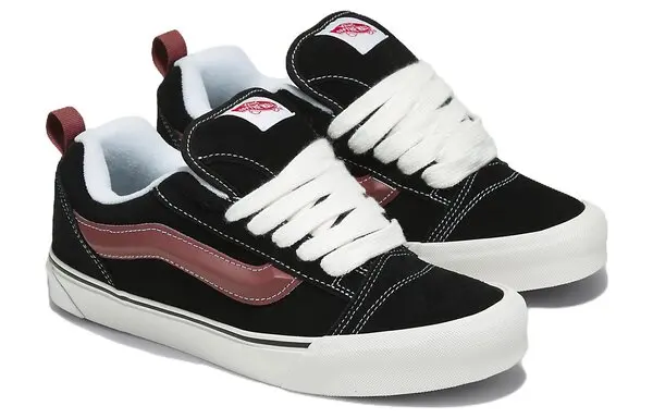 VANS Knu-skool Lace-up Sneakers - Black/port