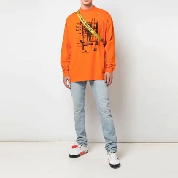 Off-White Arrow Logo Pattern Printing Long Sleeves Orange