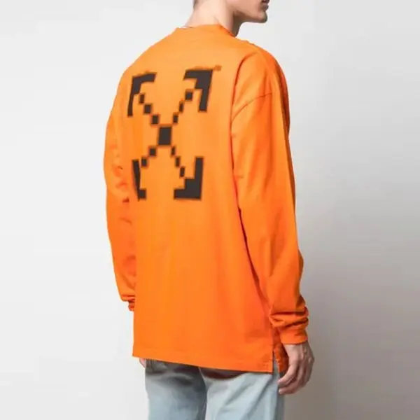 Off-White Arrow Logo Pattern Printing Long Sleeves Orange