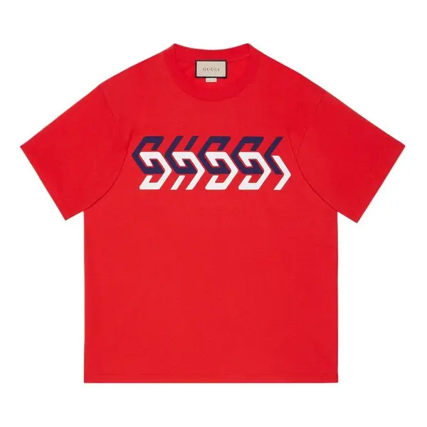 Gucci Ss22 Cotton Jersey T-shirt With Mirror Print 'red - Red/white/black