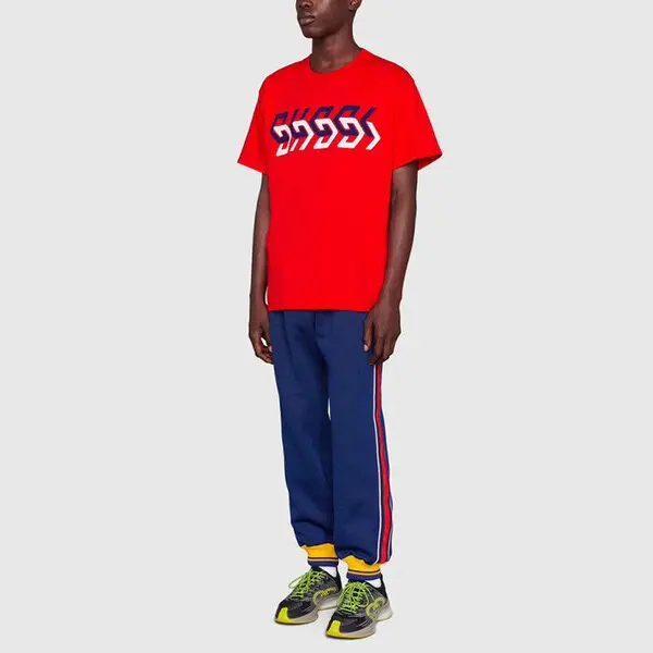 Gucci Ss22 Cotton Jersey T-shirt With Mirror Print 'red