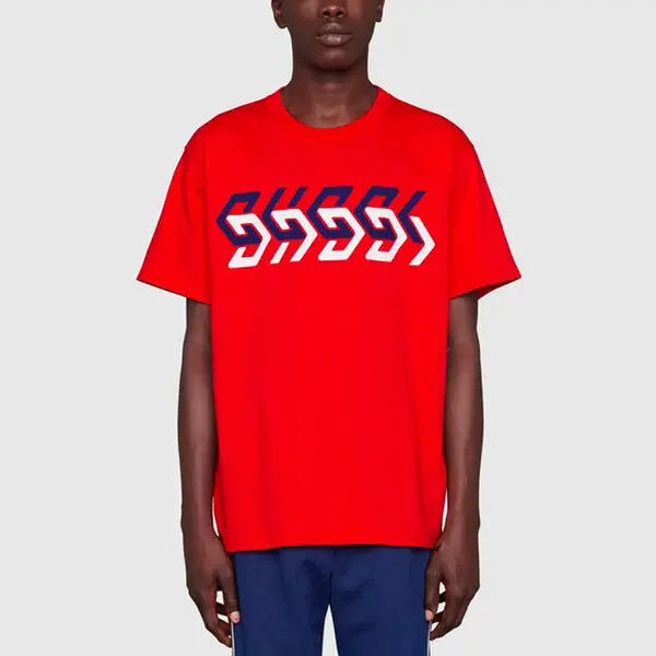 Gucci Ss22 Cotton Jersey T-shirt With Mirror Print 'red