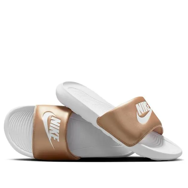 Nike Victori One Slide Metallic Red Bronze - White/gold