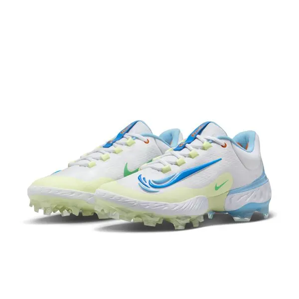 Nike Alpha Huarache Elite 4 Low Mcs - White/aquarius Blue/barely Volt