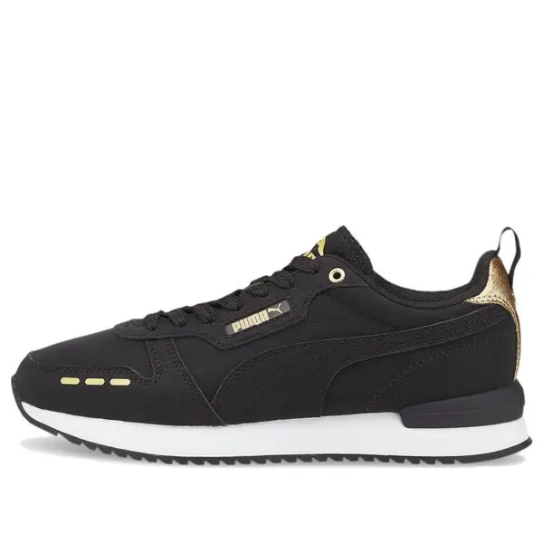 PUMA R78 Raw Metallics Low Top Sneakers - Black/gold