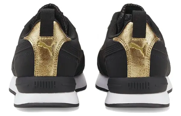 PUMA R78 Raw Metallics Low Top Sneakers - Black/gold