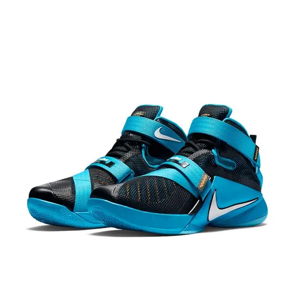 Nike Lebron Soldier 9 High Top Sneakers - Black/white/blue Lagoon