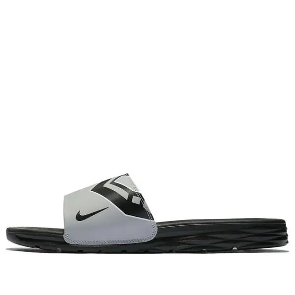 Nike Nba X Benassi Solarsoft 'spurs' Slides - Flt Silver/white-black-flt Silver