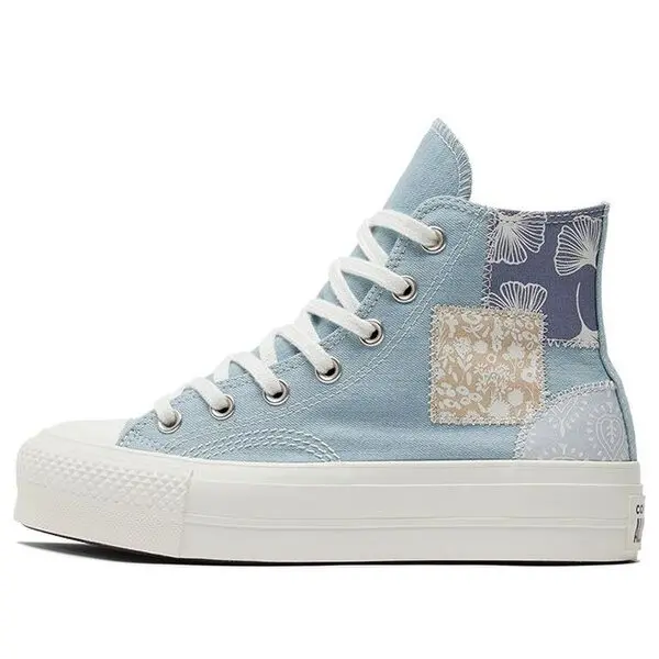 CONVERSE Chuck Taylor All Star Lift Platform 'denim Patchwork' High Top Sneakers - Blue/blue/egret