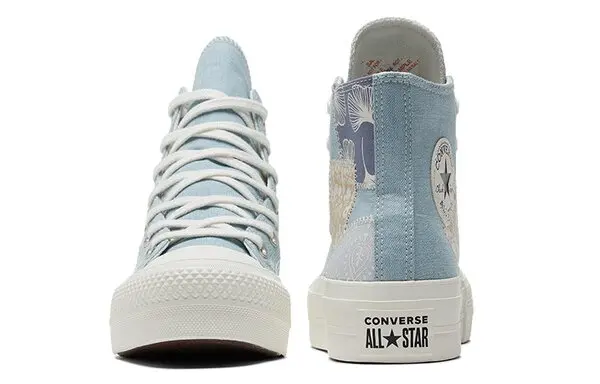 CONVERSE Chuck Taylor All Star Lift Platform 'denim Patchwork' High Top Sneakers