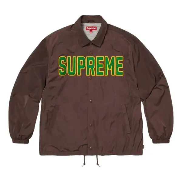Supreme Spellout Coaches Jacket - Brown