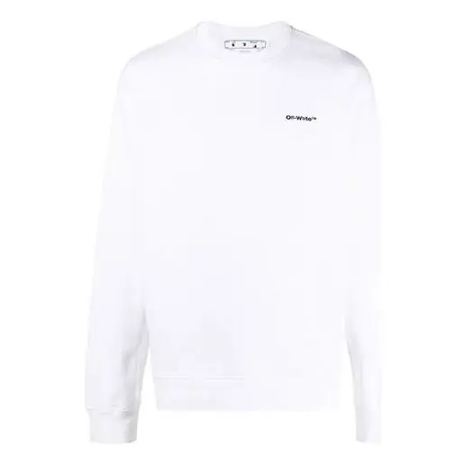 Off-White Logo Print Long Sleeve Pullover - White