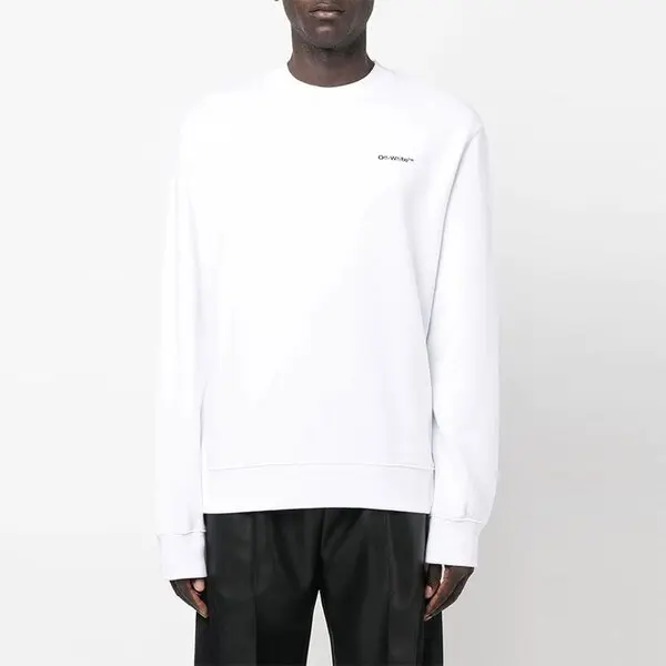 Off-White Logo Print Long Sleeve Pullover
