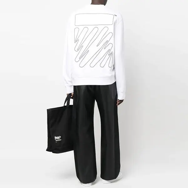Off-White Logo Print Long Sleeve Pullover
