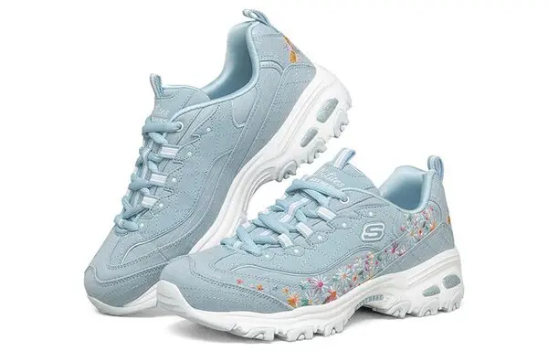 Sketchers D'lites 1.0 Embroidered Low-top Sneakers - Blue