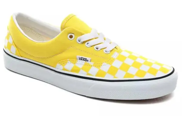 VANS Era Checkerboard Lace-up Sneakers - Yellow/white