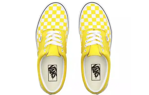 VANS Era Checkerboard Lace-up Sneakers - Yellow/white